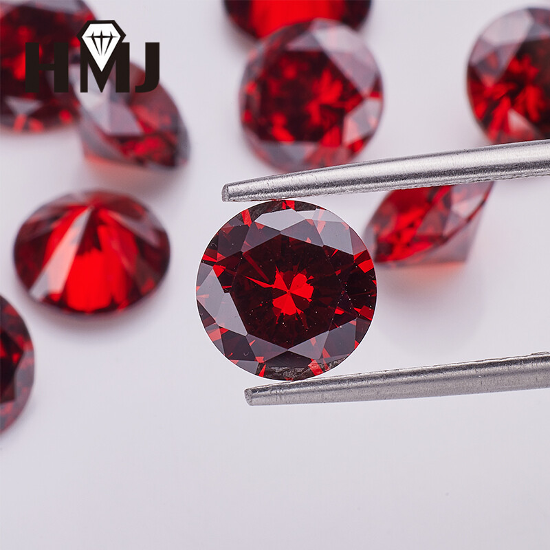 0.8~15mm 300pcs Garnet Red Loose Cubic Zirconia Round AAAAA CZ Stone ...
