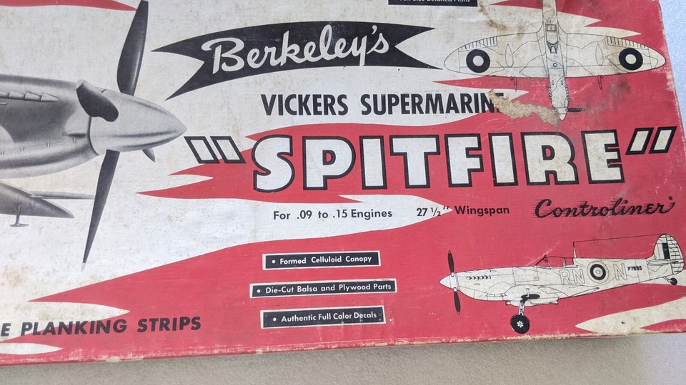 Berkeley's Supermarine SPITFIRE WWII Vintage R/C Model Airplane Control ...