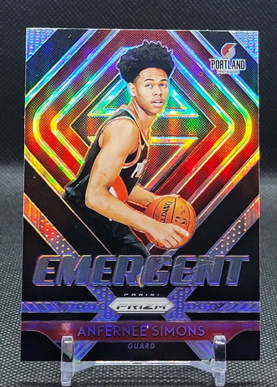 2018 Prizm Anfernee Simons RC #24 / SILVER EMERGENT / Portland Trail ...