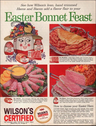 1960's Vintage ad Wilson's Ham retro Easter meals Art Food 10/06/23 | eBay