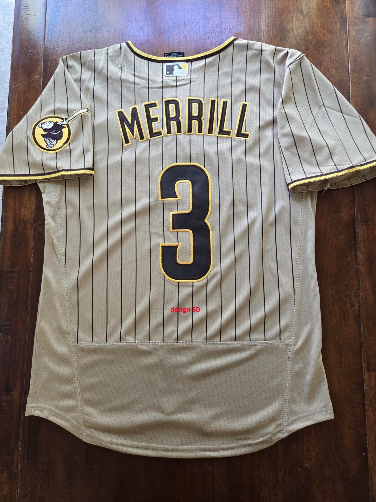 NEW MENS JACKSON MERRILL SAN DIEGO PADRES STITCHED JERSEY TAN GREY S M ...