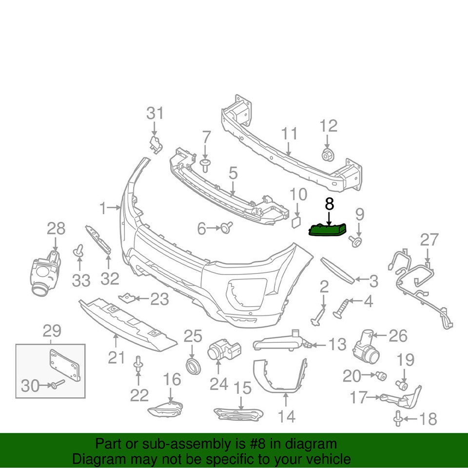 1x Front Bumper Side Mount Bracket For Land Rover Range Rover Evoque ...