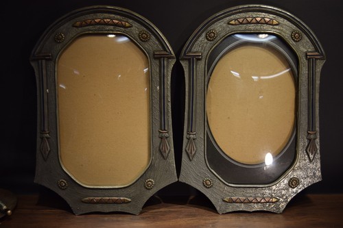 Antique Gesso Photo Bubble Dome Glass Frames Convex Picture Portrait | eBay