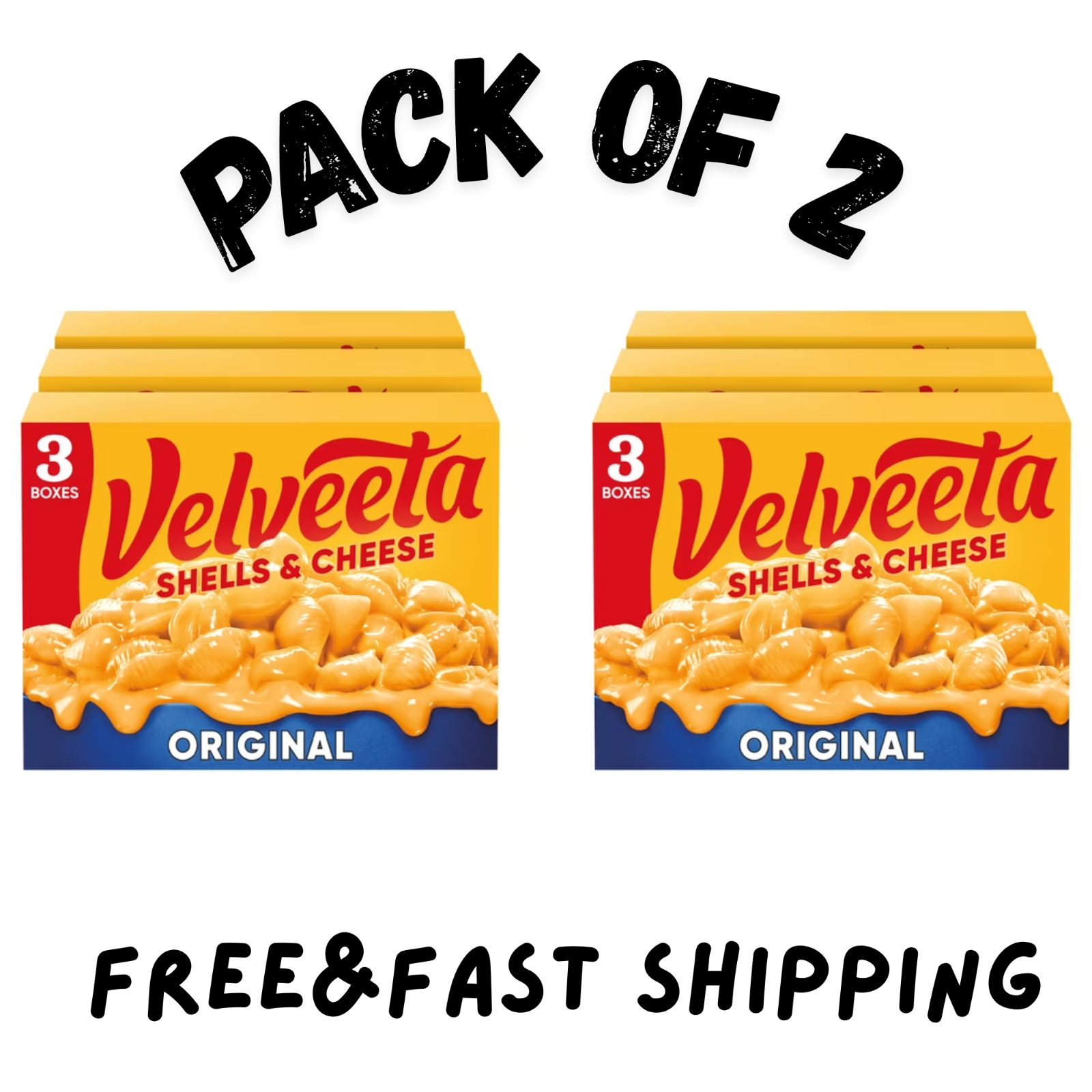 (2 PACK) Velveeta Shells and Cheese Mac and Cheese, 3 Boxes, 12 oz | eBay