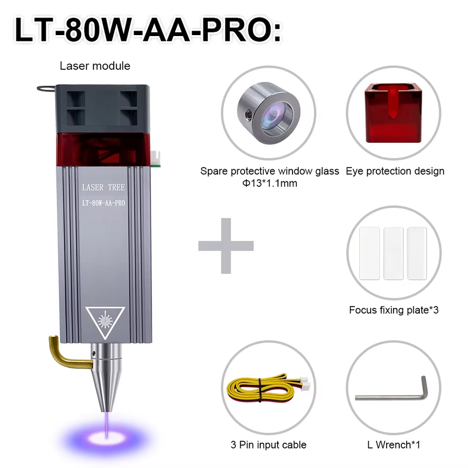 20W/10W/5W/4W Laser Head for CNC Engraver Wood Cutting DIY Laser Tools ...