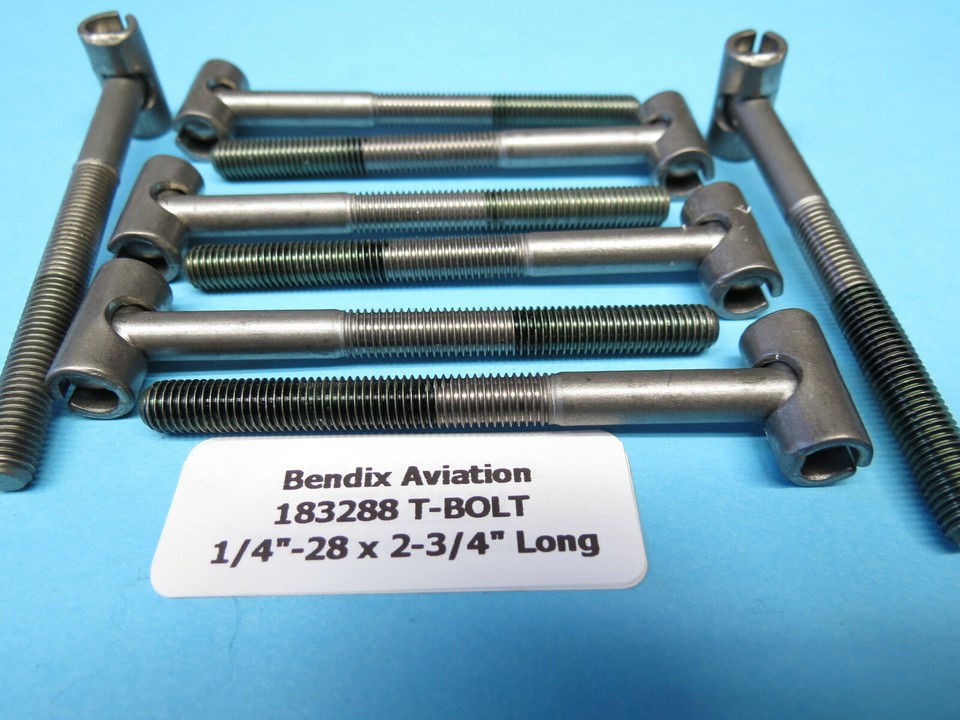 Bendix Aviation 183288 T-Bolts Stainless ¼”-28 x 2-3/4” Aircraft Marine ...