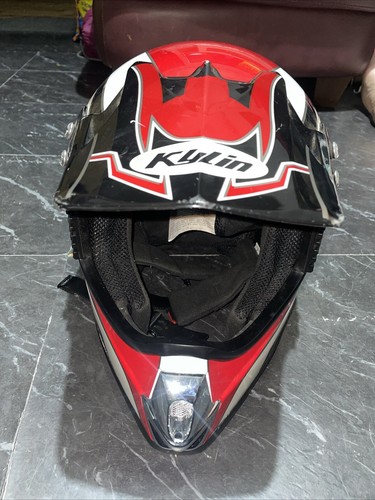 Kylin Motor Cross Helmet Adult Large (L) Red White (Off Road) BMX 11. ...