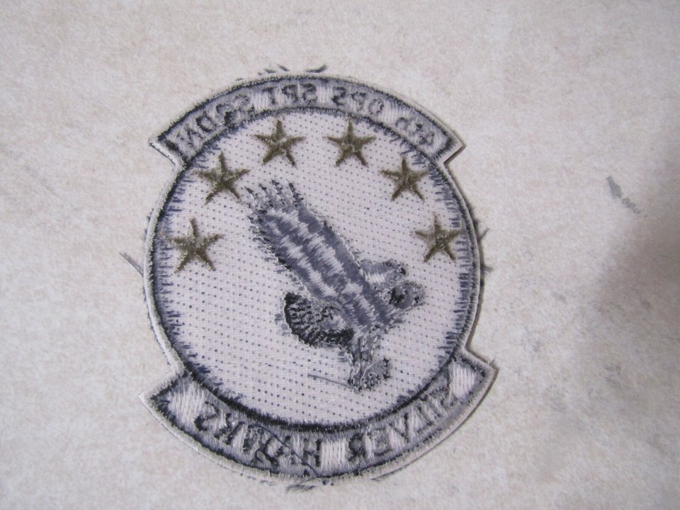 MILITARY PATCH VINTAGE OLDER US AIR FORCE 4TH OPS SPT SQDN SILVER HAWKS ...
