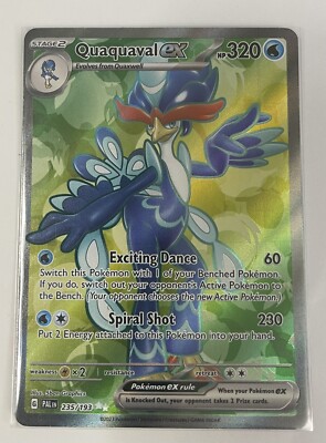 Quaquaval ex 235/193 Full Art Ultra Rare Paldea Evolved Pokemon | eBay