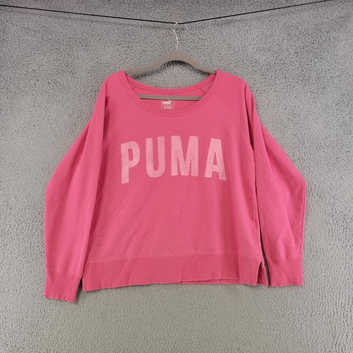 Puma Sweater Womens XL Extra Large Pink Pullover Spell Out Athleisure ...