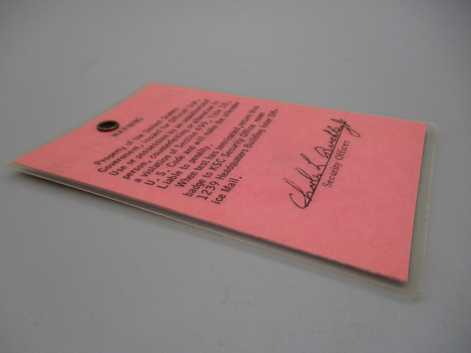 Original 1970 NASA Apollo 13 Permanent Firing Room Access Employee ...