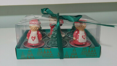 Christmas Mrs Claus Santa Tea Light Candles From Dusk 1.5 hours each | eBay