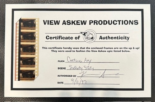 CHASING AMY Frame Cells View Askew 1997 KEVIN SMITH Signed COA Clerks ...