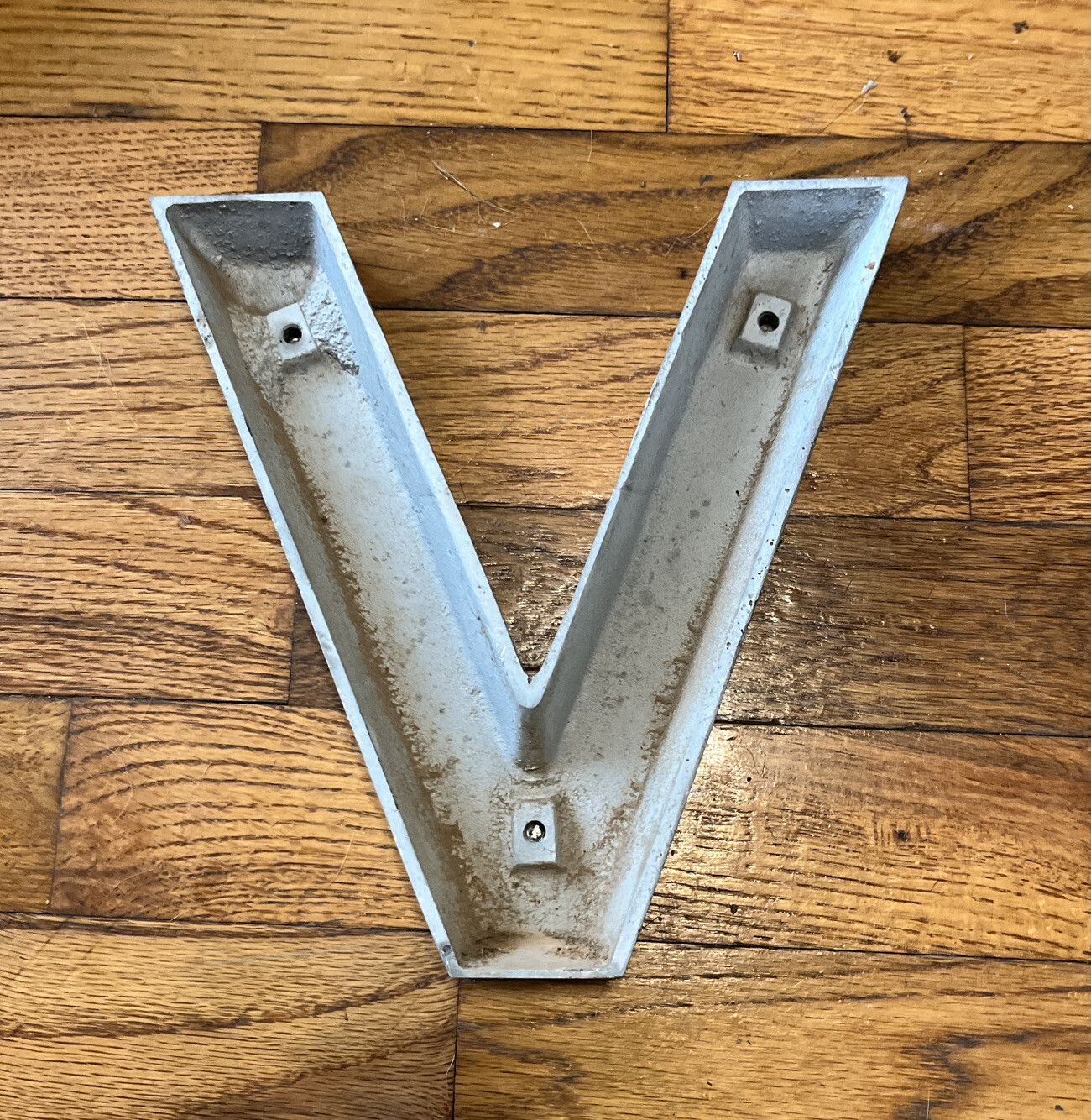 Vintage Industrial Aluminum Metal Sign Letter D, 8.25in. tall x 7.75in ...