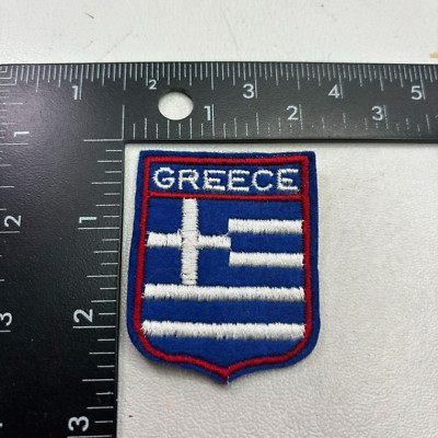 Vintage White Letter GREECE GREEK FLAG Patch (Travel & Tourism) 18R8 | eBay
