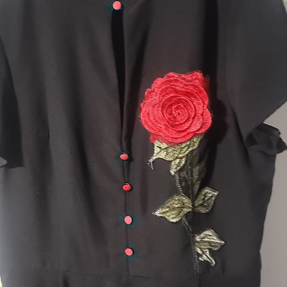Unique Vintage Baltimore Red Rose 50’s Swing Dress - Gem