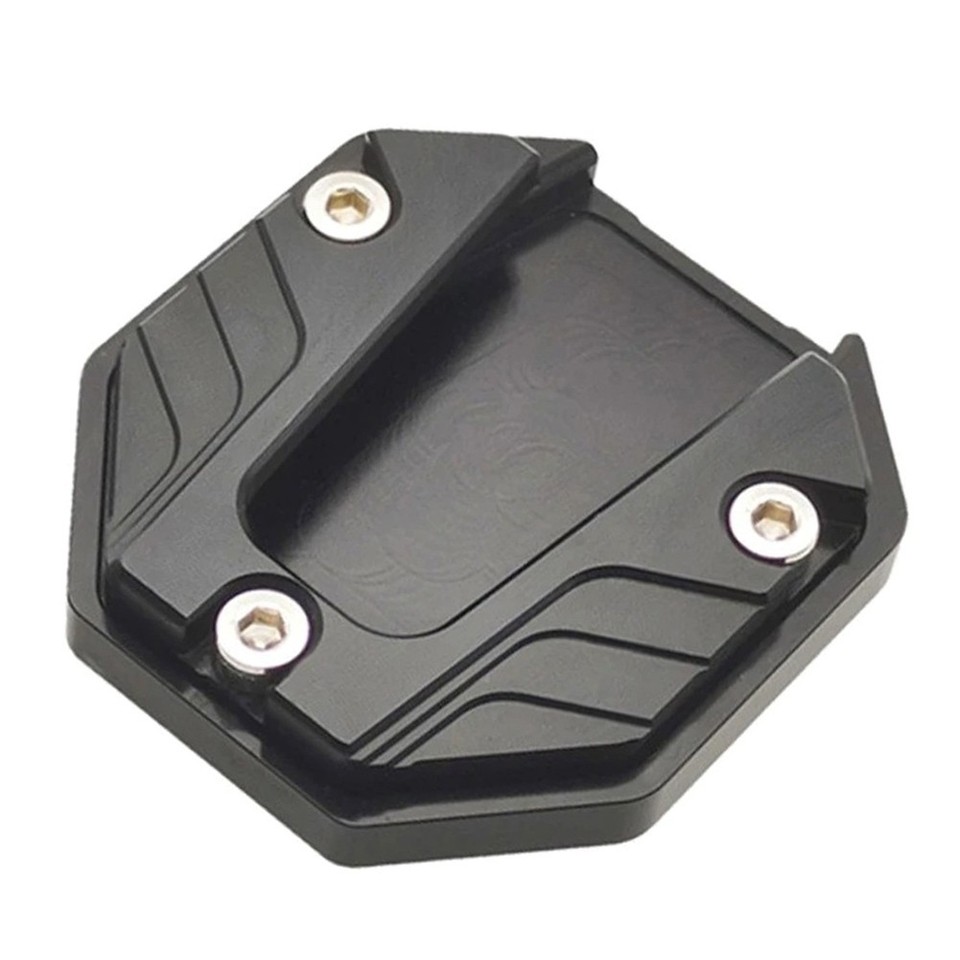 Motorcycle Bikes Kickstand Extender Foot Side Stand Extension Pad Black ...