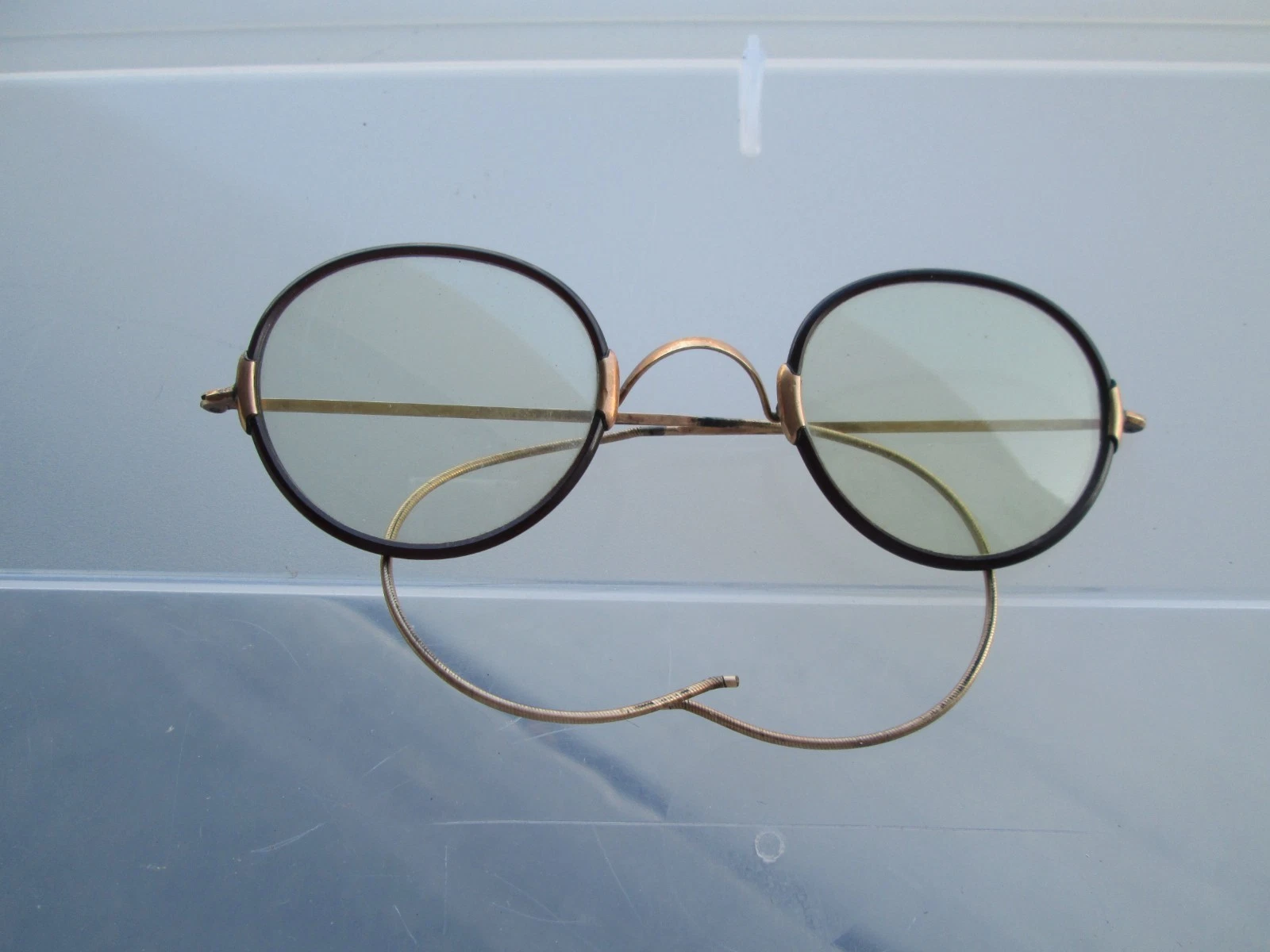 Antique Rare Bakelite Victorian Brown Round Eyeglasses | eBay