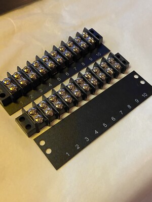 (2) - NOS Cinch 10-140 -10 Pos Barrier Terminal Block 15A W/ Marker ...