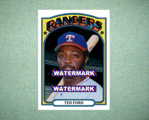 Ted Ford Texas Rangers 1972 Style Custom Baseball Art Card | eBay