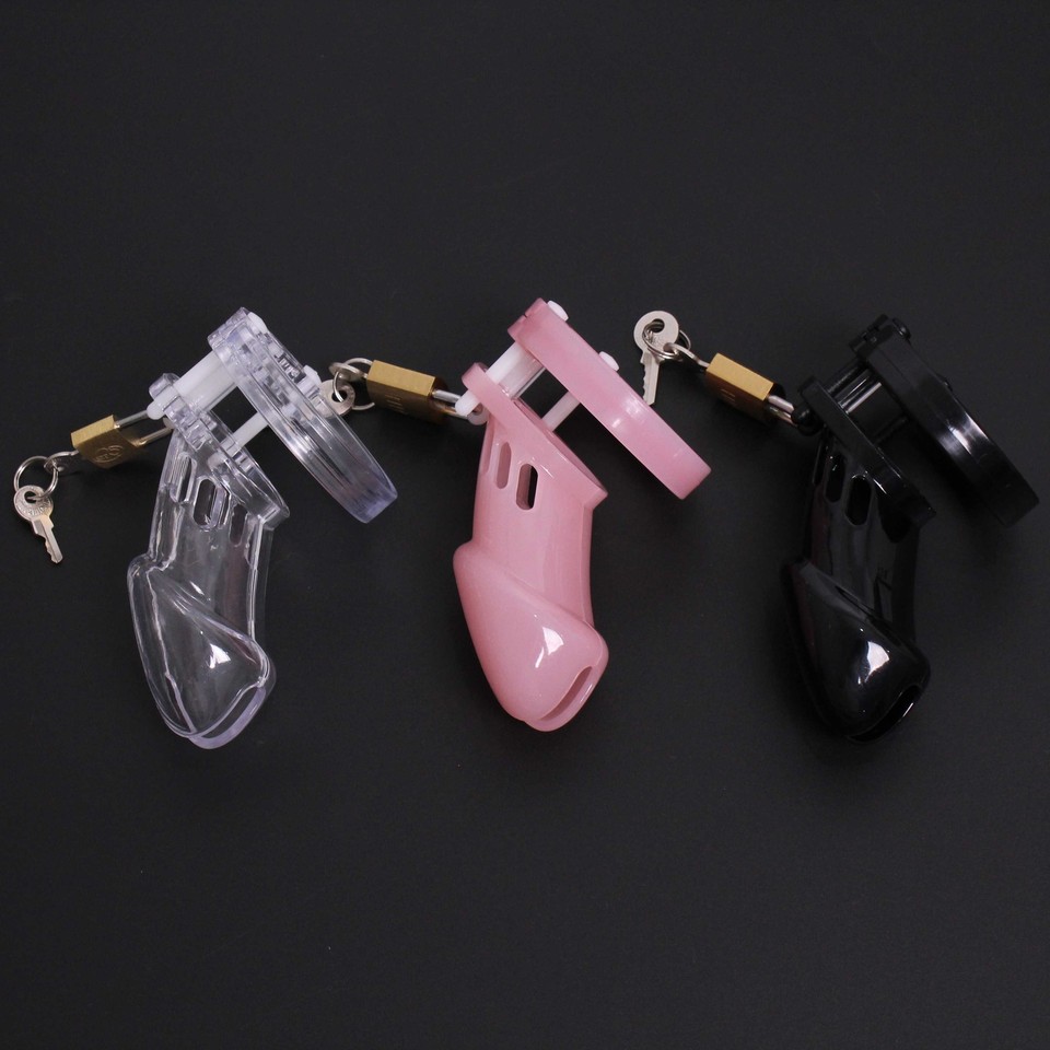 Male Plastic Chastity Cage Colors Classic Men Locking Belt Device Pink ...