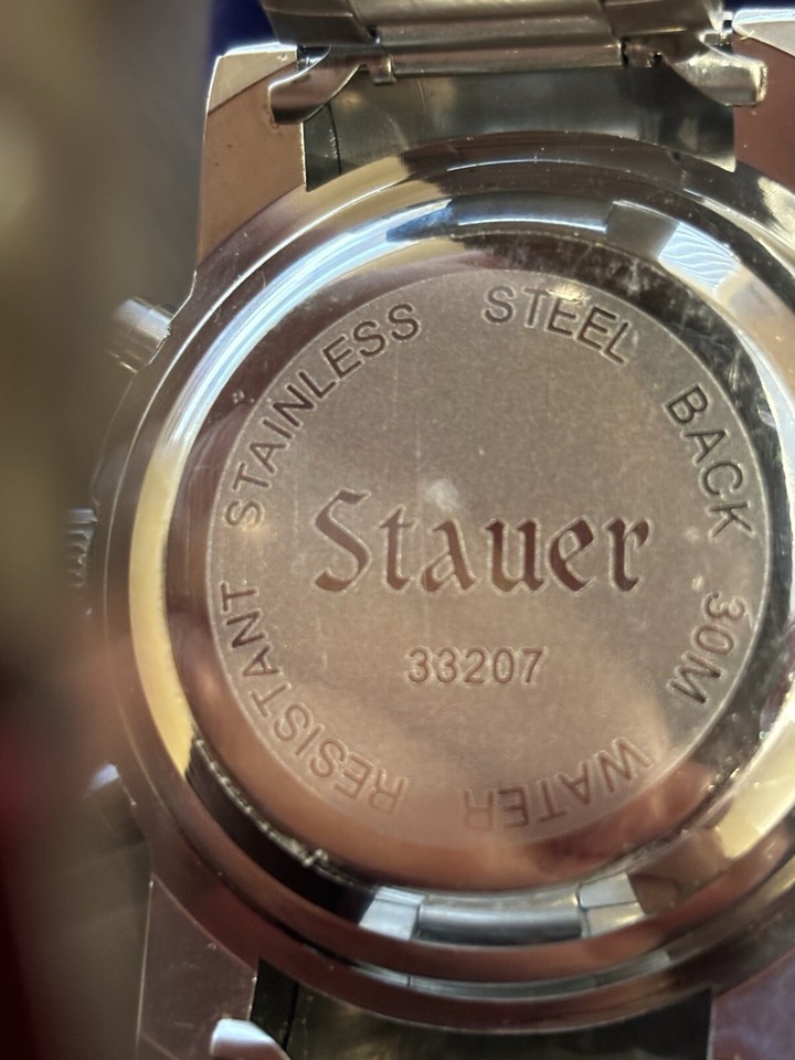 Stauer Blue Stone Chronograph Wristwatch New Without Box Model 33207 | eBay