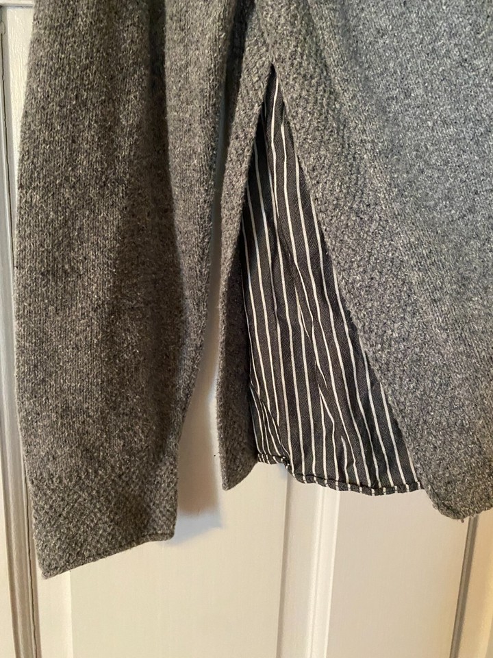 J. JILL Sweater Size Petite Medium Pullover Gray Striped Side Panels ...