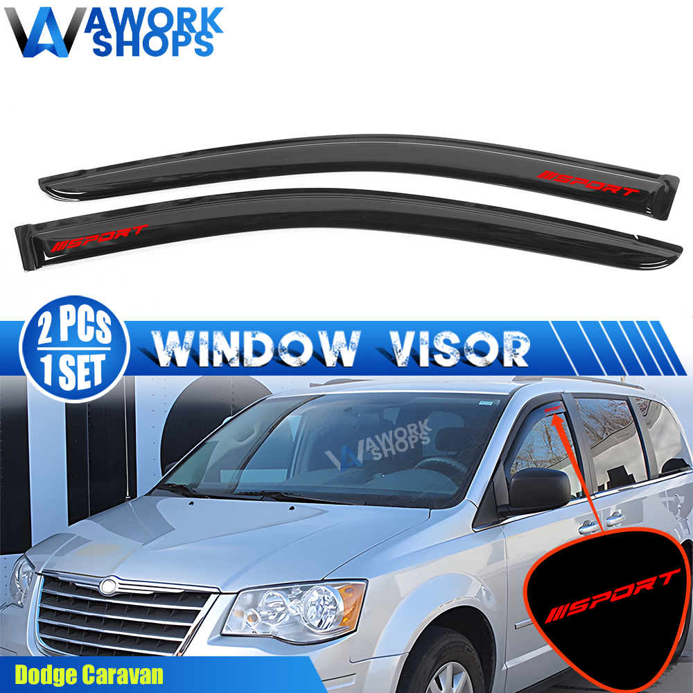 Fit 08-18 Dodge Grand Caravan Window Visors Vent Rain Shade Guard w ...