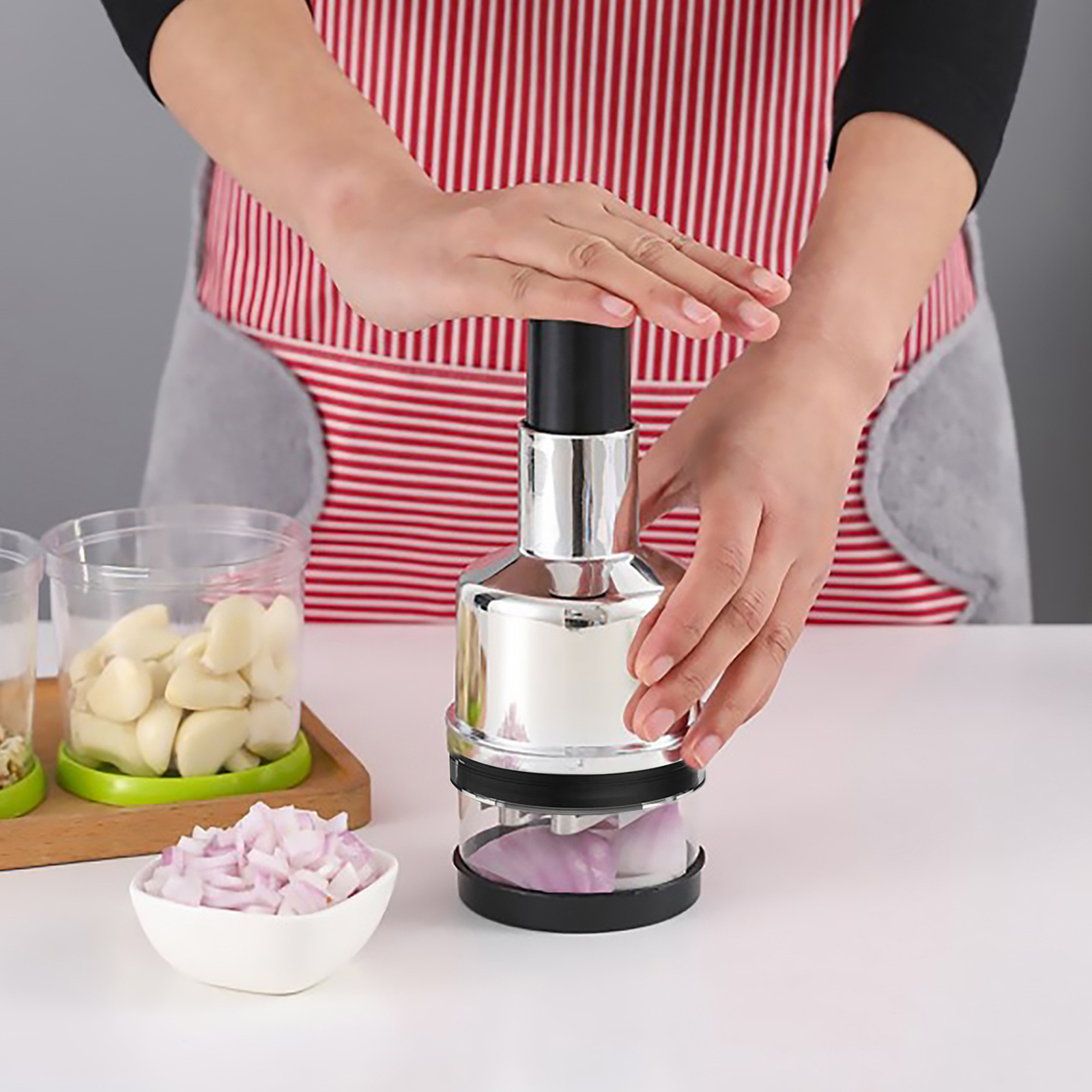 Veggie Chopper Even Cutting Grinding Vegetable Onions Garlic Nuts ...