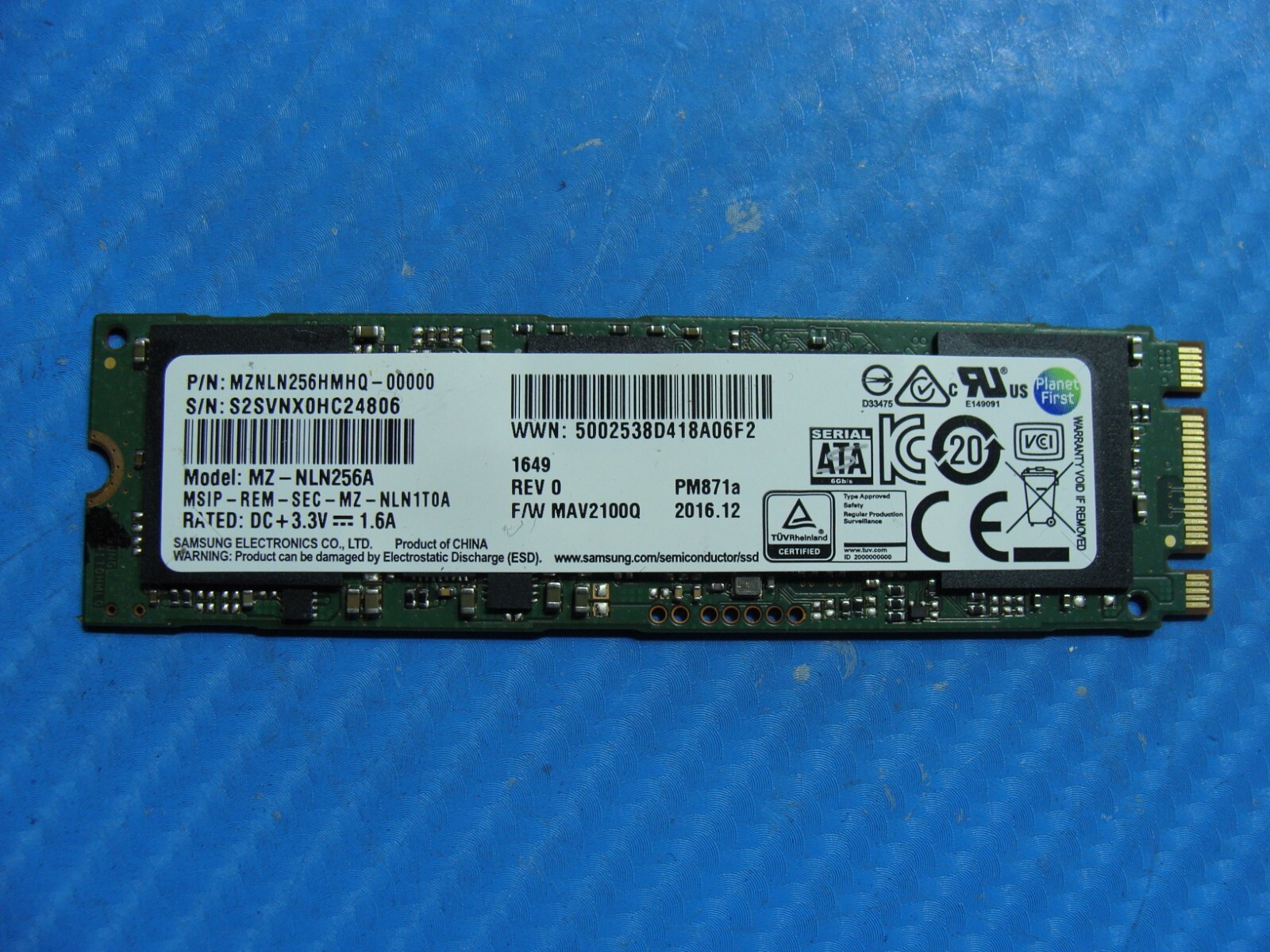 Samsung M.2 mSATA 256gb Solid State SSD Mznln256hmhq-00000 for sale ...