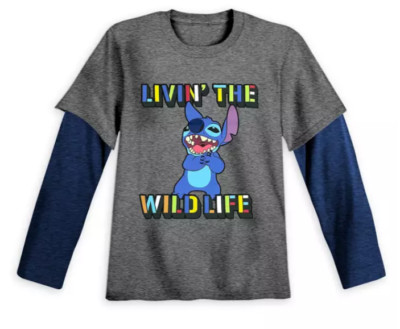 Size 4 STITCH Long Sleeved ~ Living The Wild Life ~ Disney Tee Shirt ...