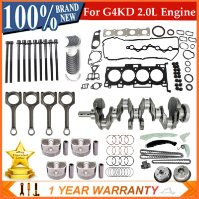 G4KD 2.0L Engine Overhaul Rebuild Crankshaft / Rods / Timing Kit For ...