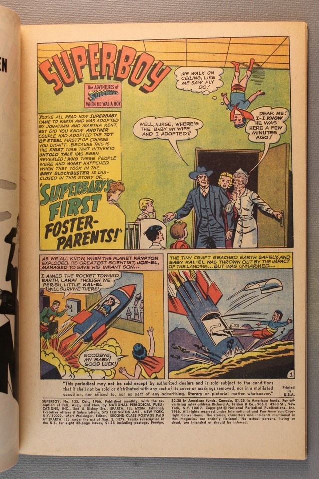 Superboy #133 "Superbaby's FIRST Foster-Parents!" 1966 Swan & Klein ...