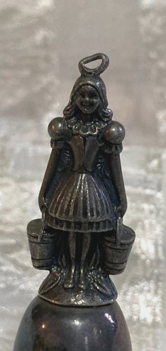 Vintage bell Souvenir Silver plate? Milkmaid Swiss? collectable ...