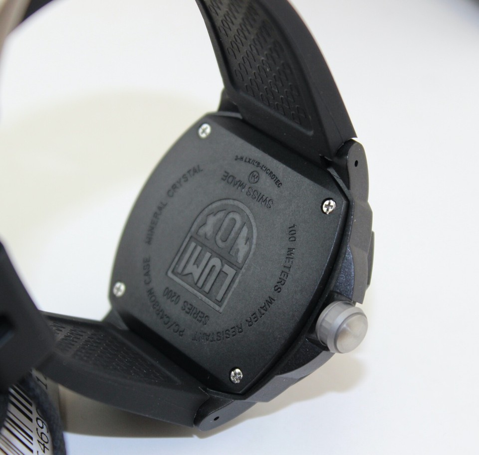 NEW AUTHENTIC LUMINOX SENTRY BO BLACK CARBON RUBBER XL.0201 XL 0201 MEN ...