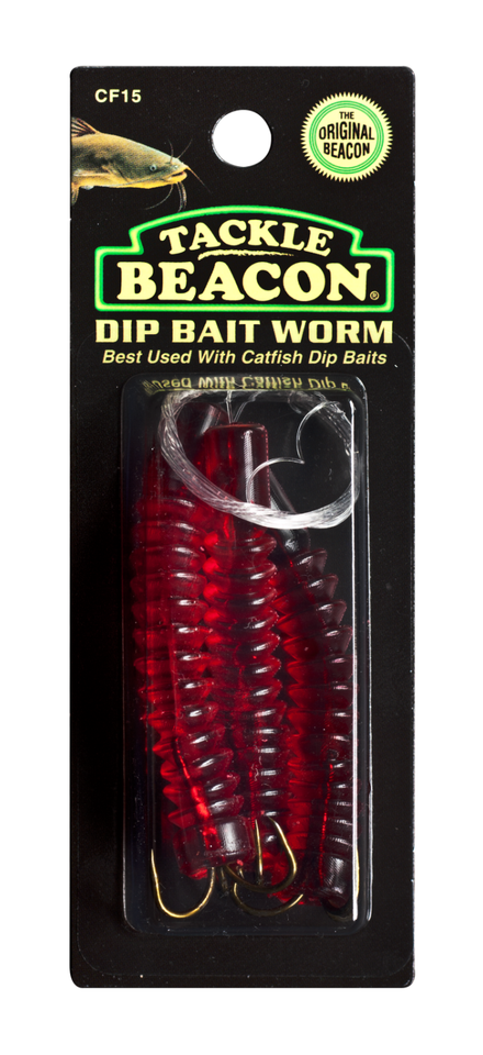 Tackle Beacon Catfish Dip Bait Worms- Red | eBay