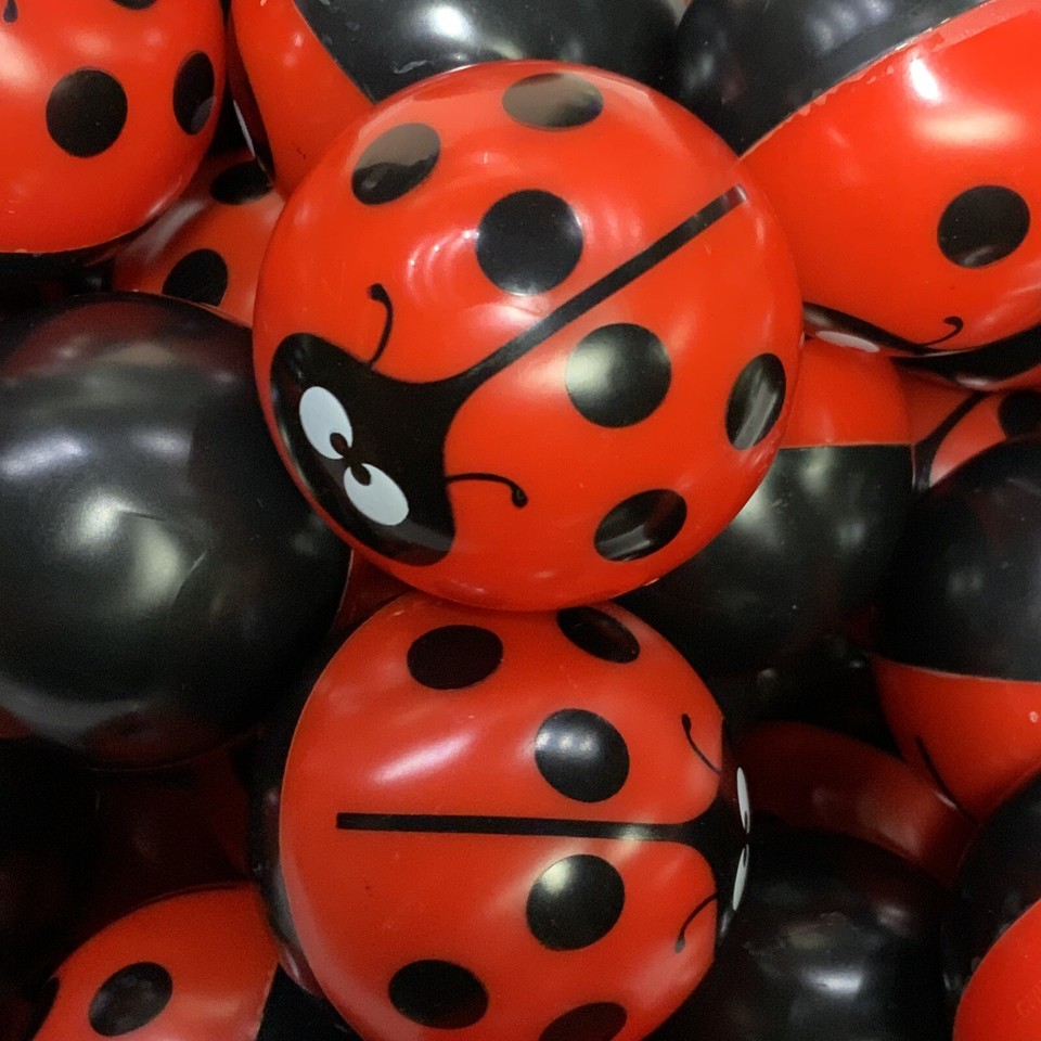 Ladybug 2in (49mm) PLASTIC Ball Lot (10 pcs) Teacher Rewards Party ...
