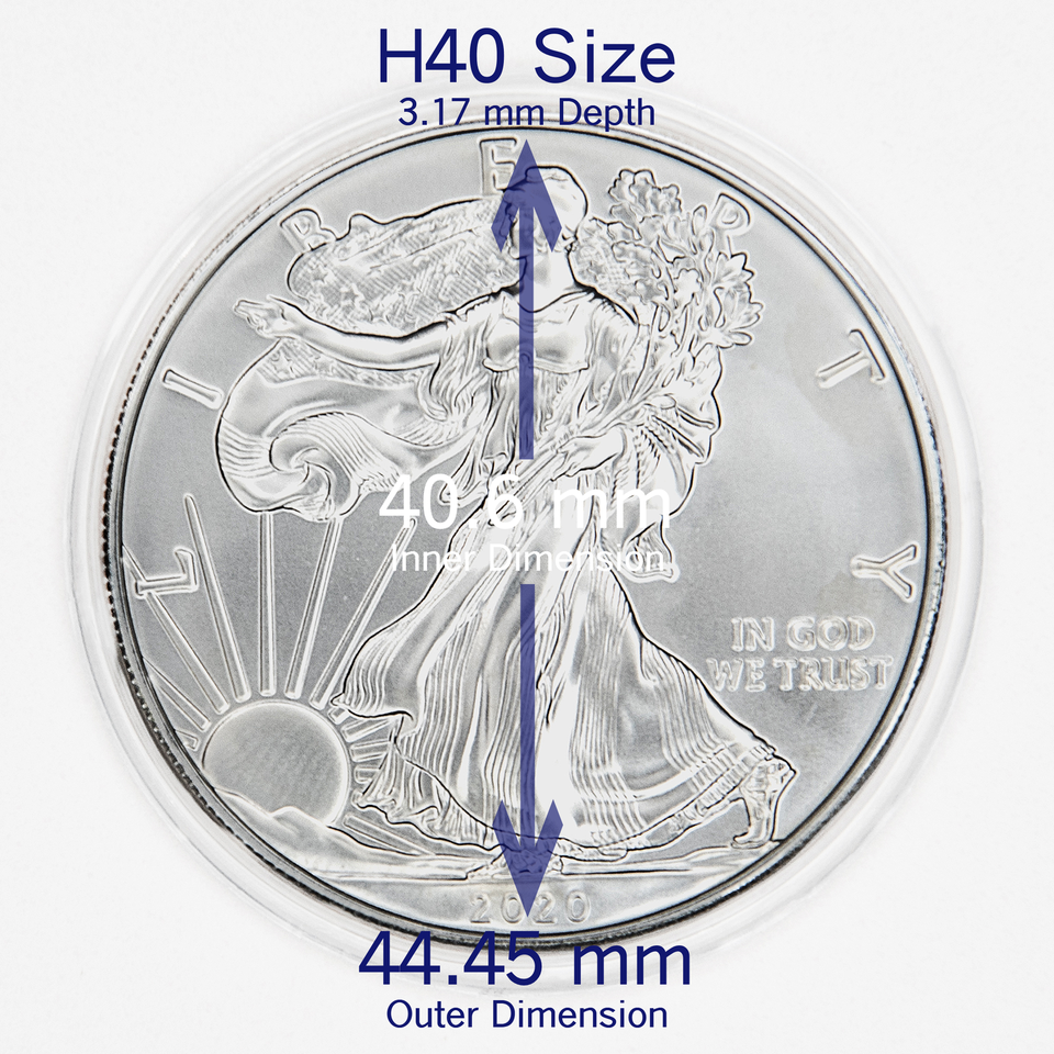 25 Coin Shield Multi-Size H40 Capsules – Fits 8 US Coins, Penny to ASE ...