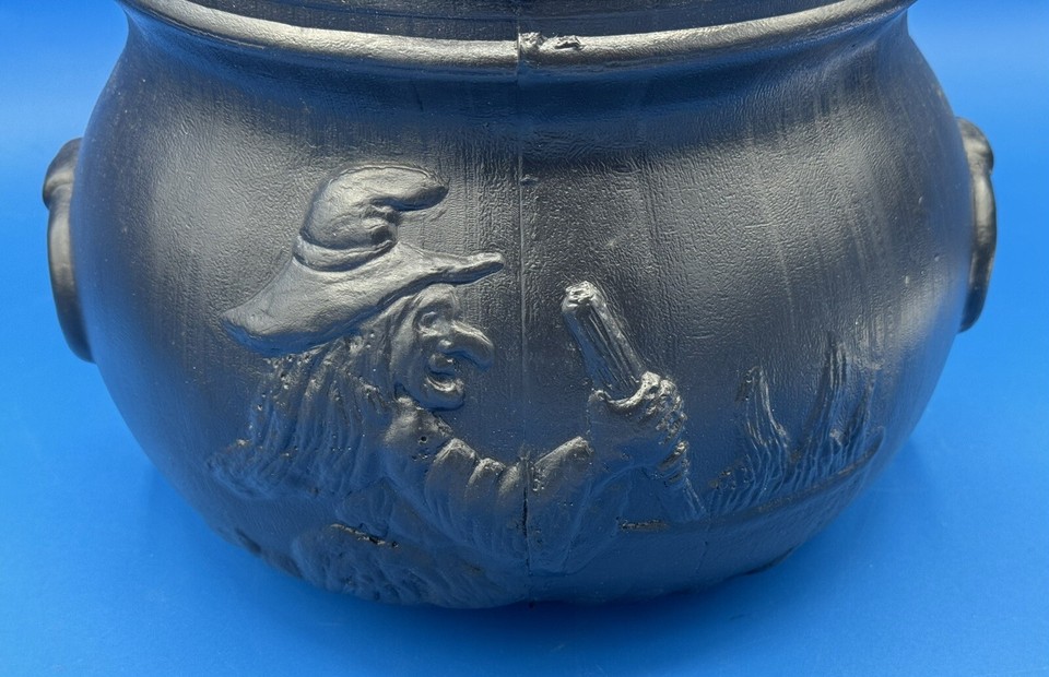Vintage 1980’s Black Halloween Witches Brew Cauldron Blow Mold Candy ...