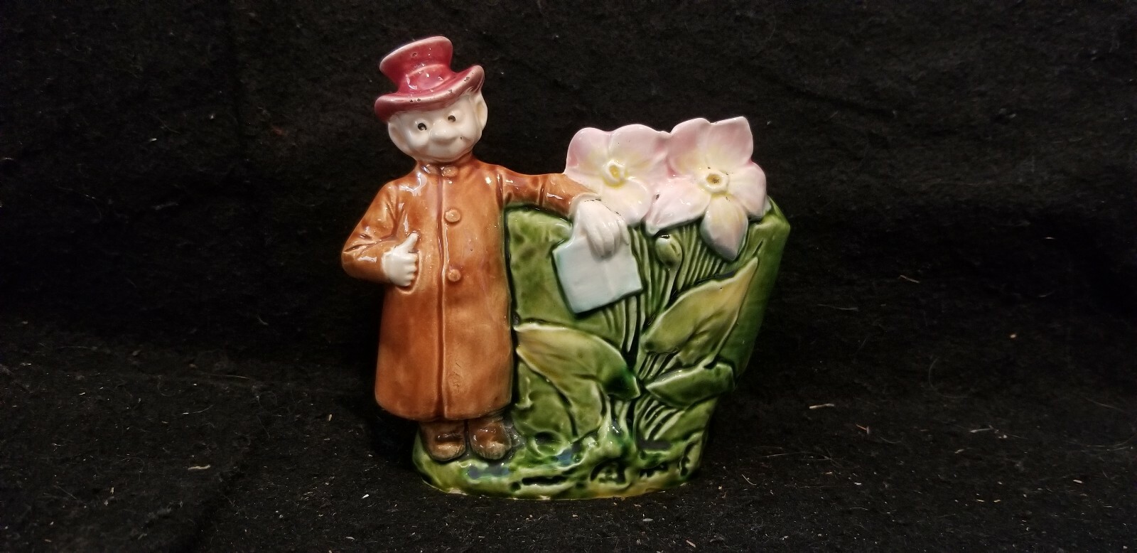 ANTIQUE MAJOLICA POTTERY HAPPY HOOLIGAN GLOOMY GUS PLANTER | eBay