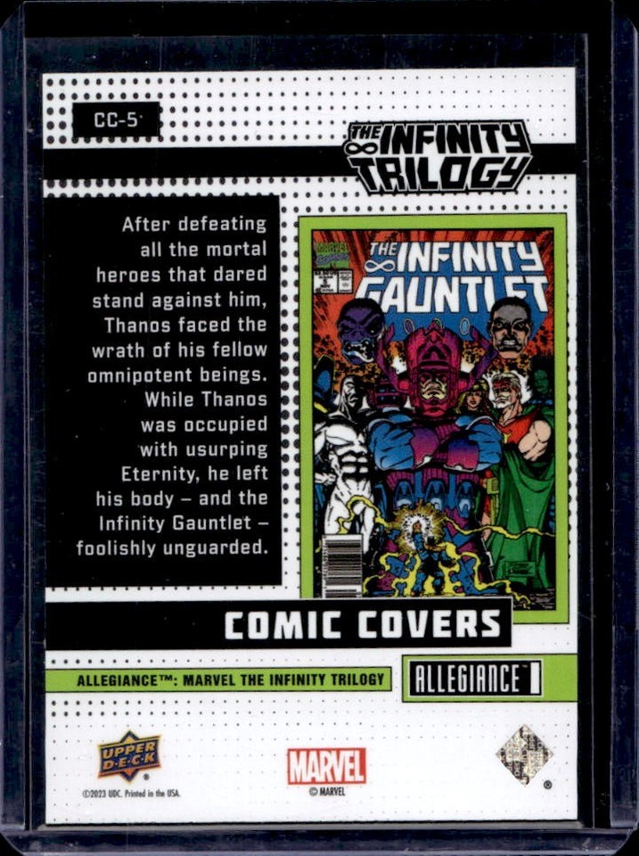 2023 UD Marvel Infinity Trilogy Gauntlet (1991) #5 Comic Covers ...
