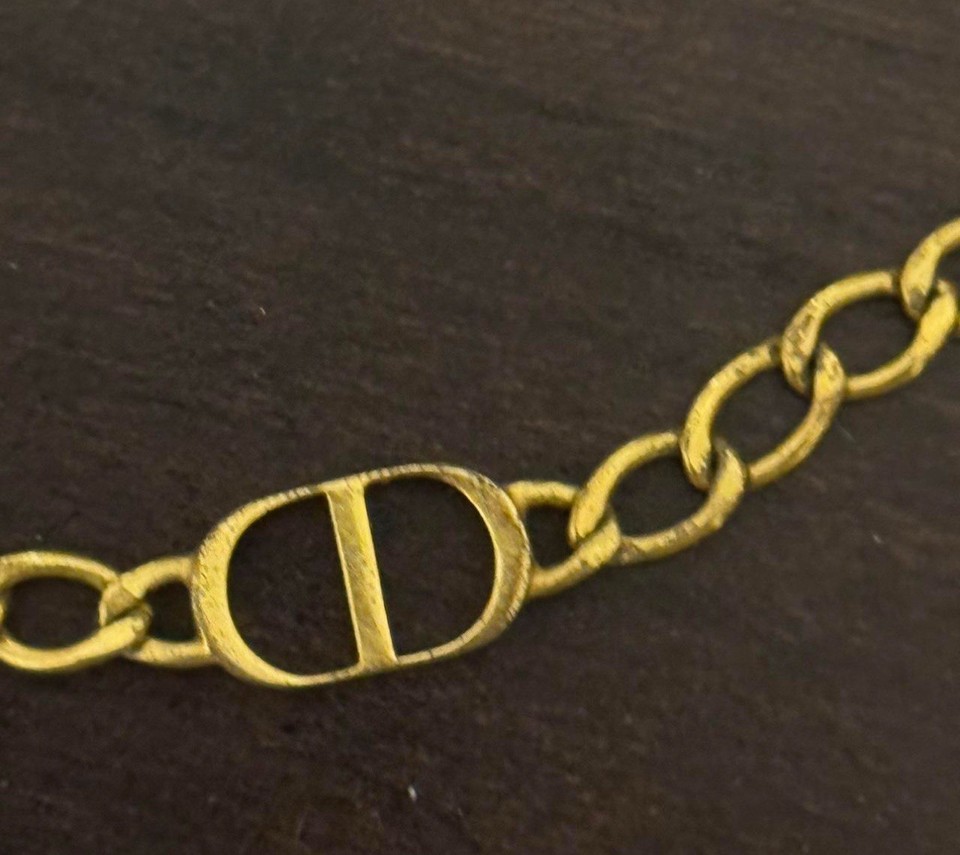 Christian Dior Chain Necklace Choker Cd Logo | eBay