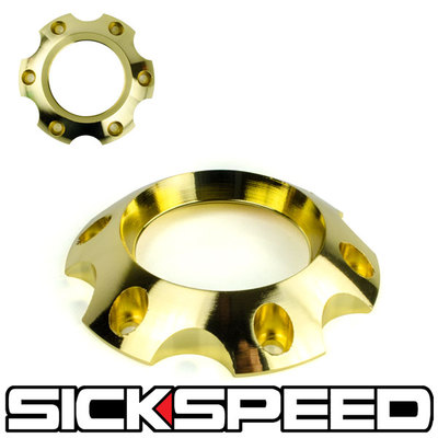 24K GOLD STEERING WHEEL HORN RING BUTTON 6 BOLT PATTERN FOR MORNINGWOOD ...
