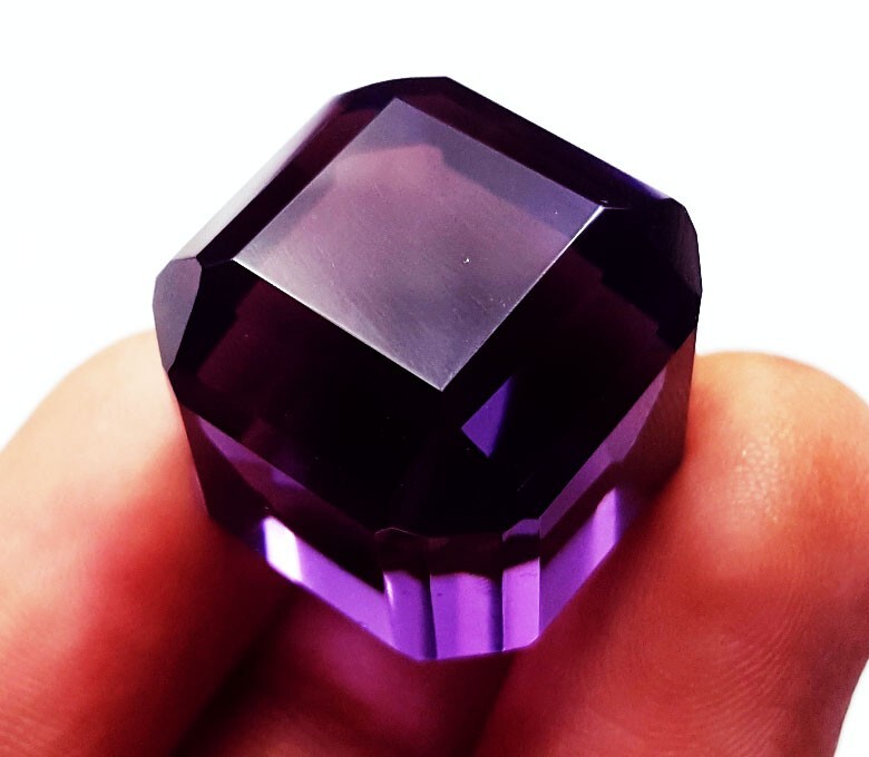Violet Topaz Cube 49.15 Ct Certified Loose Gemstone With Free Gift | eBay