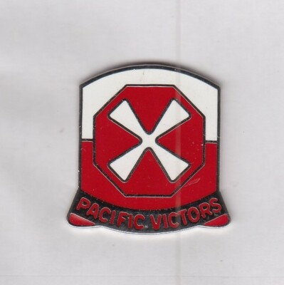 US 8th Army Command PACIFIC VICTORS crest DUI badge c/b clutchback V-21 ...