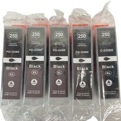 Printer Ink for Canon Black PGI-250 PGI-250BK MG7120 MG7520 iP8720 ...