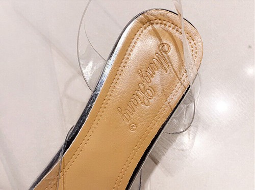 Women Lades Clear Stilettos Diamante Pointed Toe High Heels Perspex ...