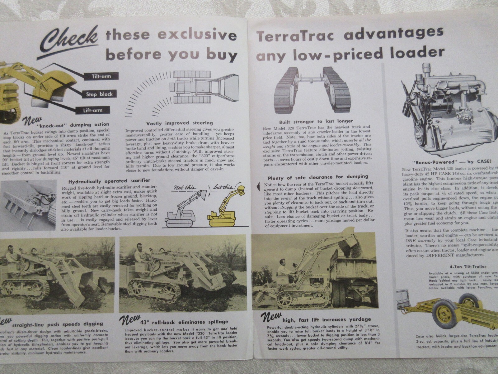 RARE Case Terratrac 320 Crawler Loaders Brochure 1957 | eBay