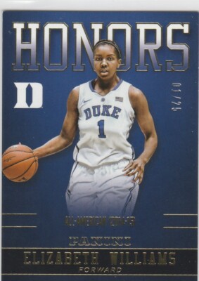 ELIZABETH WILLIAMS 2015 DUKE COLLEGIATE HONORS GOLD PARALLEL SERIAL #'D ...