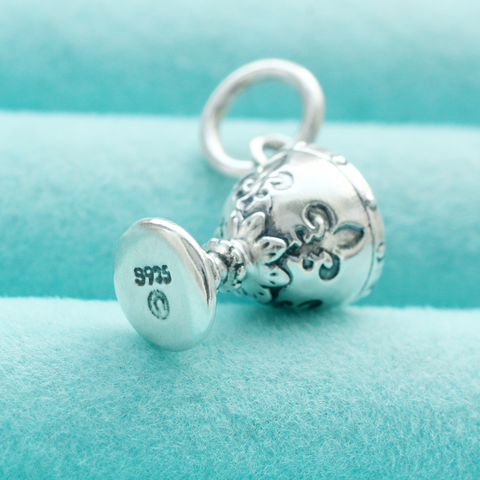 925 Sterling Silver Holy Grail Pendant Chalice Charm Knights Templar ...